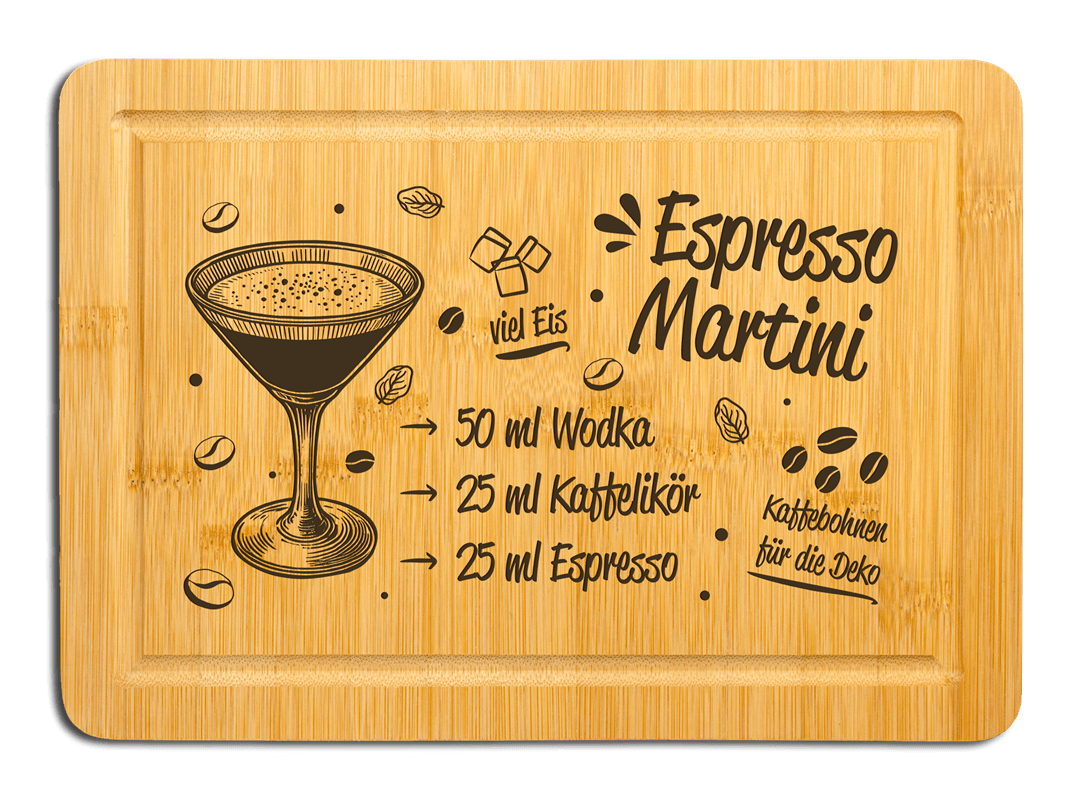 Stylisches Schneidebrett mit "Espresso Martini Rezept" – Geschenkidee ...