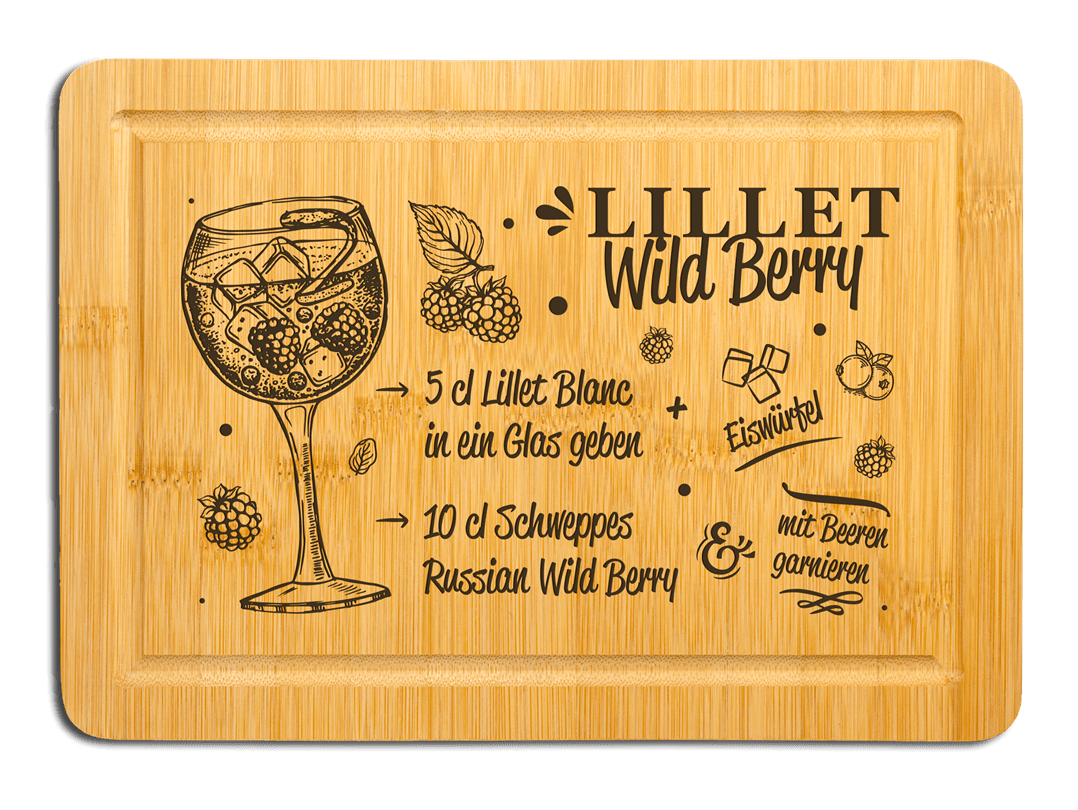 Graviertes Schneidebrett mit Lillet Wildberry Rezept – Geschenkidee ...