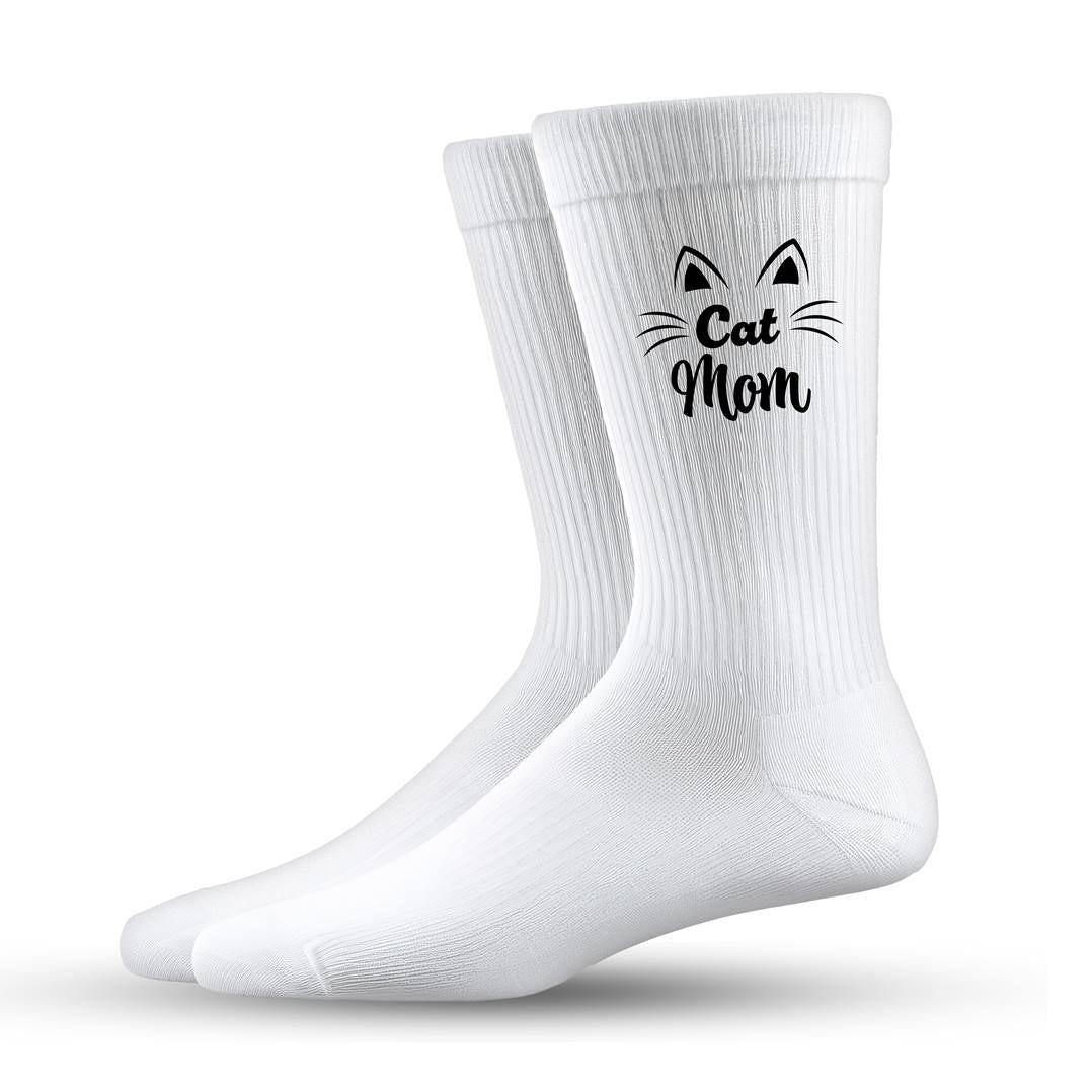👉 Tennissocken "Cat Mom" – Geschenk für Katzenfans, Freundin, Frauen ...