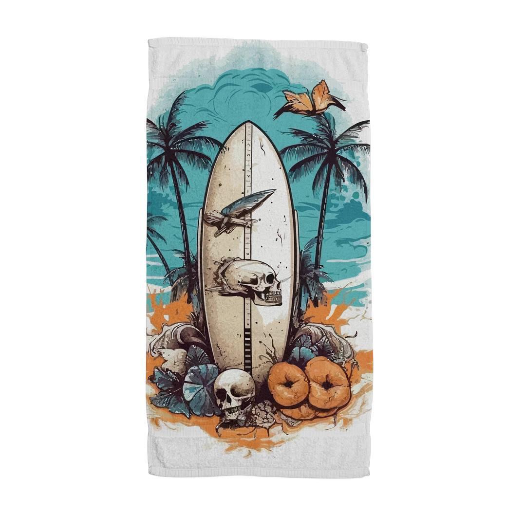 Surfbrett (Totenkopf) - Handtuch & Strandtuch – Tassenbrennerei