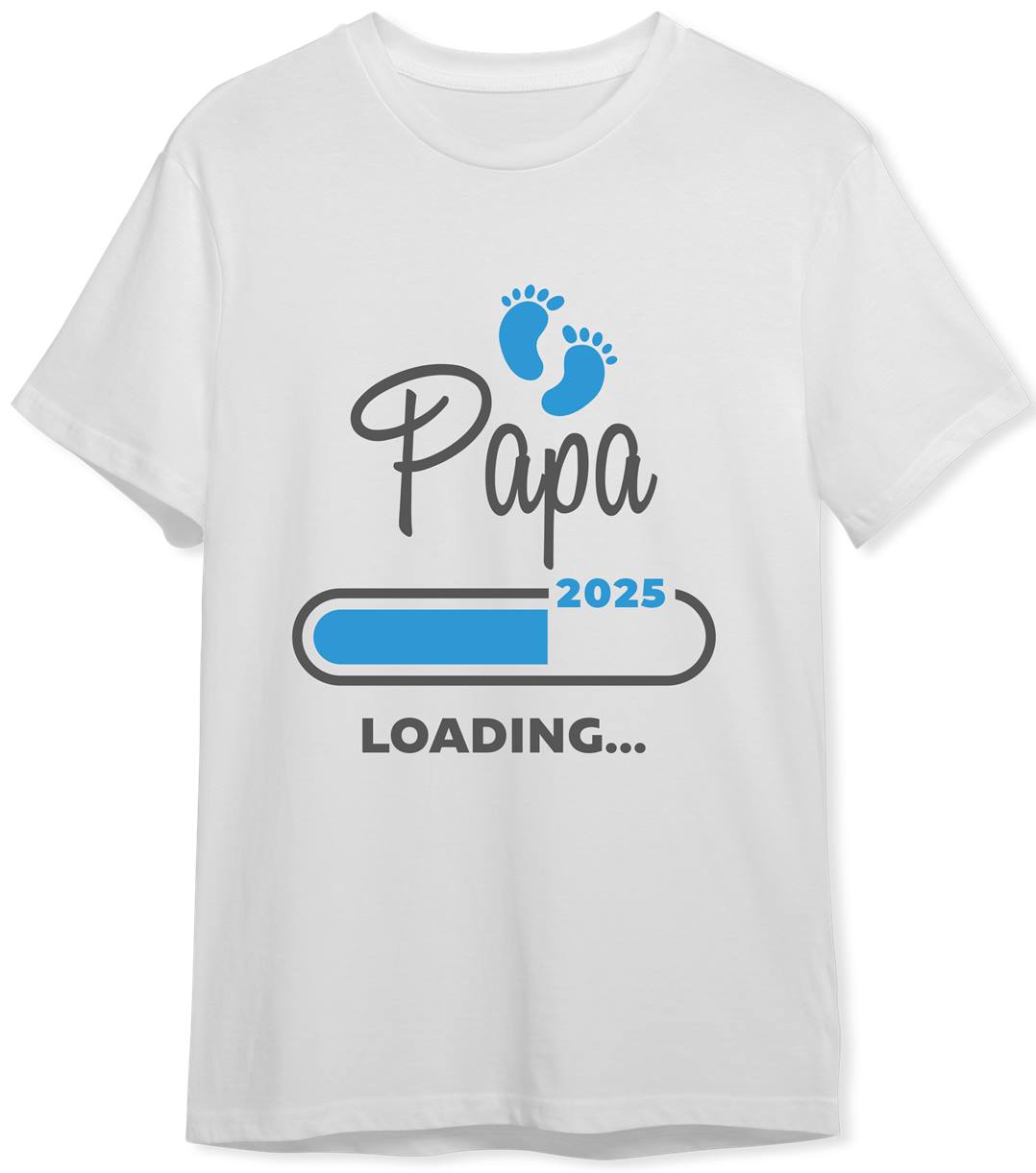 T-Shirt für Väter – Papa Loading 2025 | Schwangerschaft verkünden ...